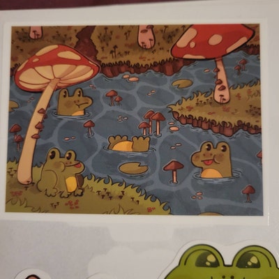 Ghost With Frogs Glossy Vinyl Sticker - Etsy