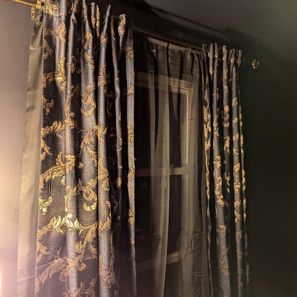 Custom Bohemian Fishnet Linen Sheer Curtain, 6 Color Options, Rod ...