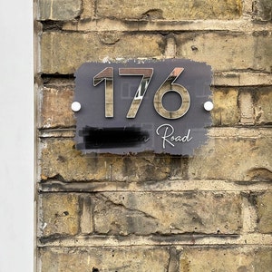 Contemporary Acrylic House Sign 19cm X 12cm Rusty Metal | Etsy