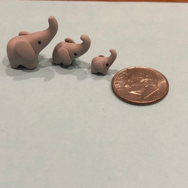 Micro Mini Elephant, Miniature Elephant Figurine, Tiniest Elephant - Etsy