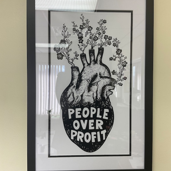 People Over Profit Print, Leftist, Art Print, Anticapitalism, Socialist ...