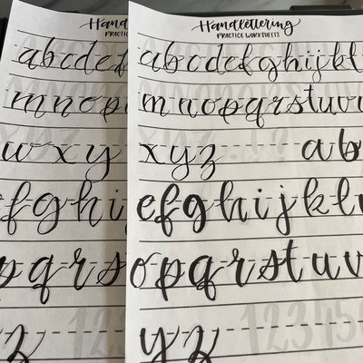 Hand Lettering Practice Worksheet - Etsy
