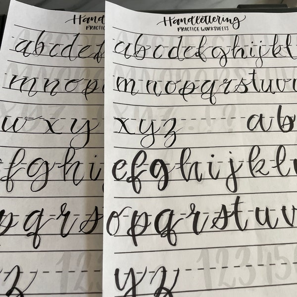 Hand Lettering Practice Worksheet - Etsy