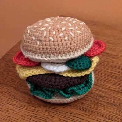 Hamburger Crochet Pattern, Burger Crochet Pattern, Hamburger Amigurumi ...