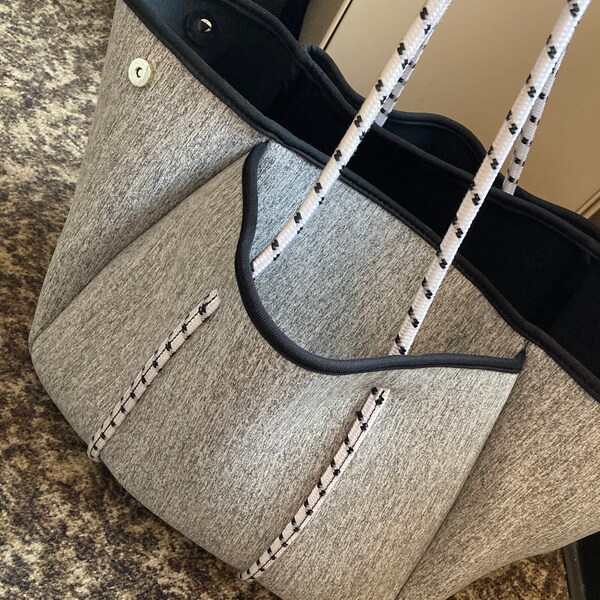 Handwoven Neoprene Large Tote Bag With Pouch! (pink) 101 Bag Co. - Etsy