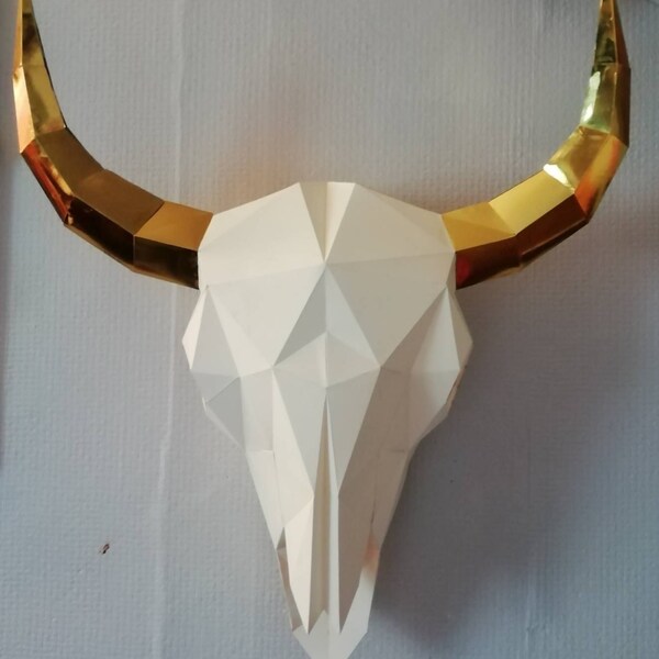 Bison Papercraft, 3D Paper Craft, Bison Sculpture, DIY 3D Wallart, Low ...