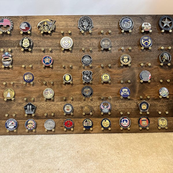 Challenge Coin Display | Thin Blue Line | Challenge Coin Holder ...