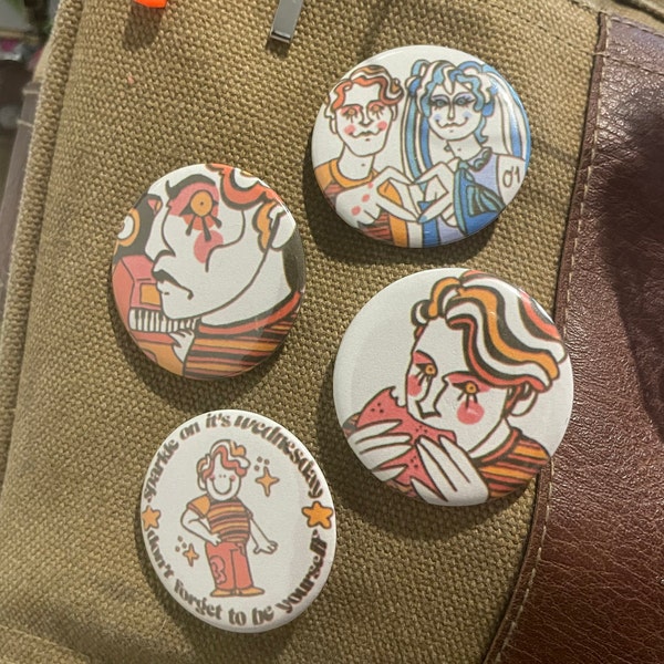 4 Pack Retro Style Jerma Button Pins ( 37 Mm ) - Etsy