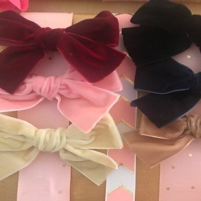 Velvet Hair Bows, Velvet Baby Bow, Velvet Bows, Baby Girl Bows, Velvet ...