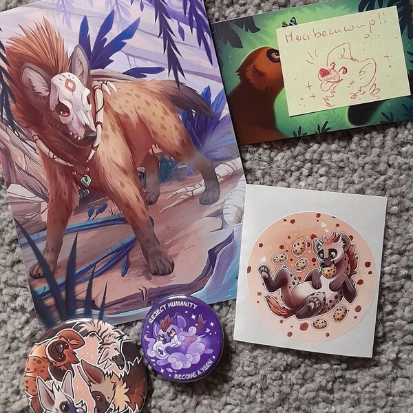 Lemur, Hyena, Cat & Dog - BADGE / MAGNET - Fantasy Transformation ...