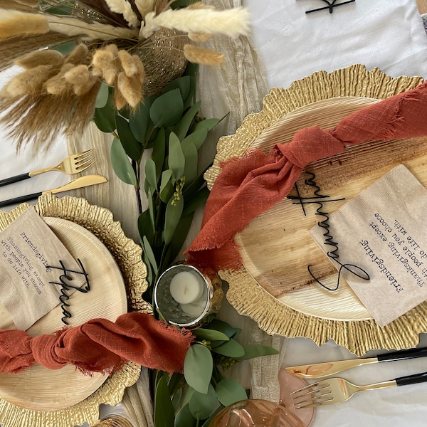 Place Setting Names for Wedding Party Formal Dinner Elegant Custom ...