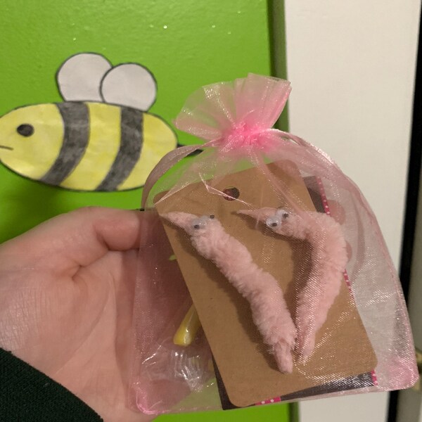 Worm on a String Earrings for Pierced Ears - Etsy