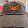Monarch Butterfly Embroidered Hat, Baseball Cap, Sun Cap, Garden Cap ...