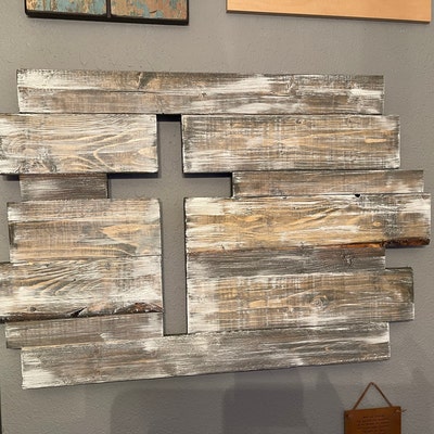 Large Wood Cross Wall Decor, White Distressed Wood Cross Wall Art ...