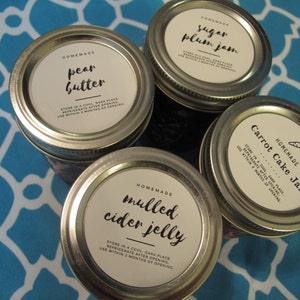 Brush Script Jar and Canning Labels Custom Water and Oil - Etsy