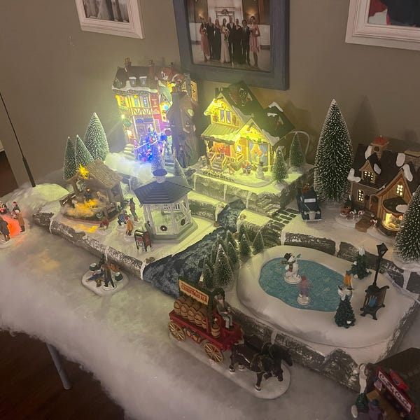 Christmas Village Display Mountain Backdrop for Lemax, Dept 56 ...