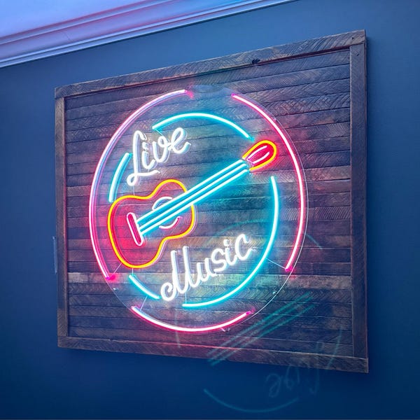 Live Music Neon Sign, Live Music Led Sign, Live Music Led Lights, Party ... Live Music Neon Sign, Live Music Led Sign, Live Music Led Lights, Party ...