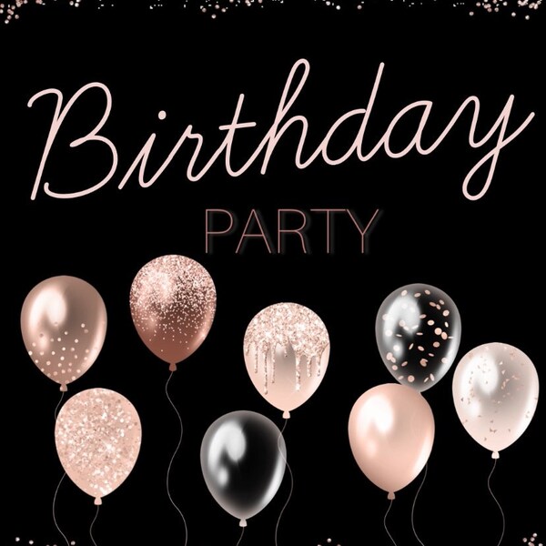 Rose Gold Balloons Clipart - Party Clip Art Balloons and Spiral ...