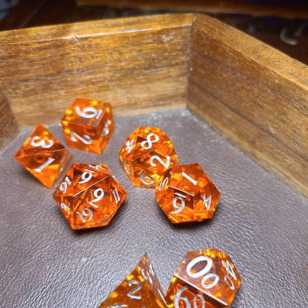 Autumn Tengu - Sharp Dnd Dice - Clear - Handmade Resin Dice Set for ...