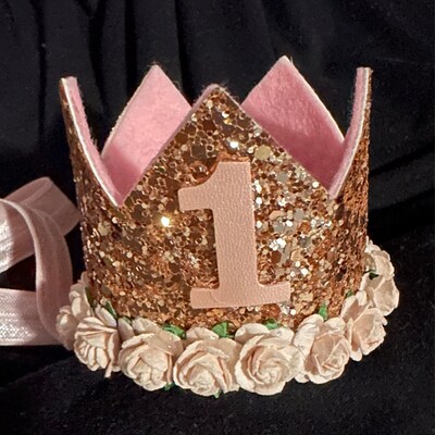 Rose Gold Birthday Crown, 1st Birthday Crown any Age Available Birthday ...