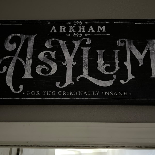 Personalized Halloween Sign Custom Creepy Asylum Rustic Fall Porch ...