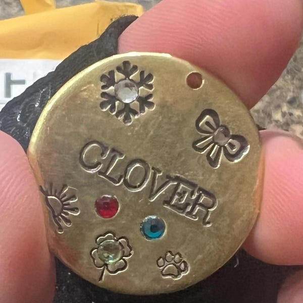 Pewter Pet Tag Organic Unique Special Rust-proof ID Tag Silver-tone ...