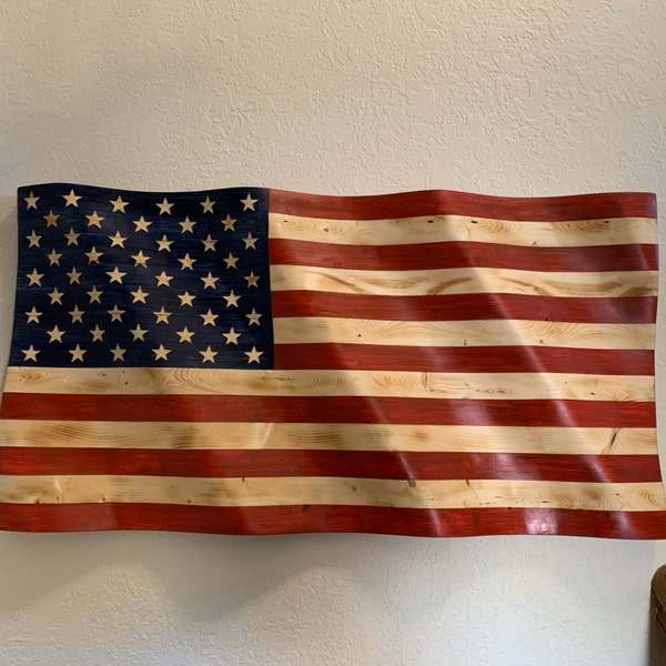 DIY Waving Wood American Flag - Digital Build Plans / Woodworking / How ...