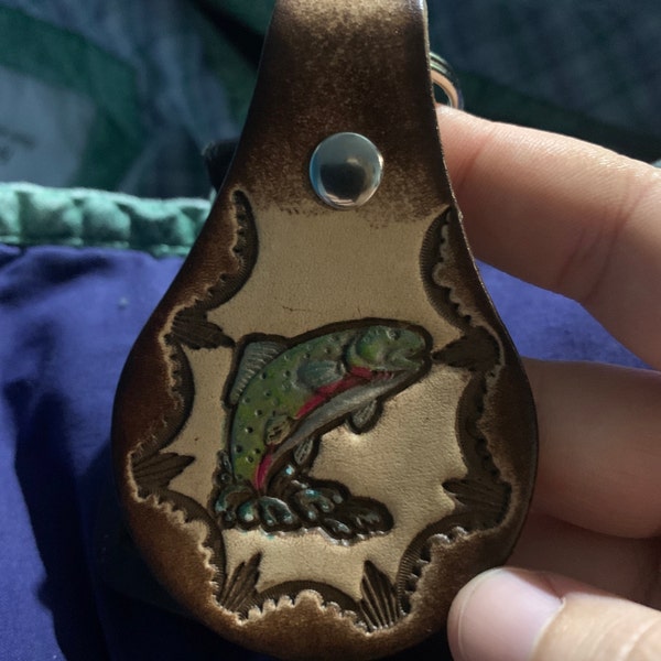 Western Cowboy Leather Key Fob / Keychain - Etsy