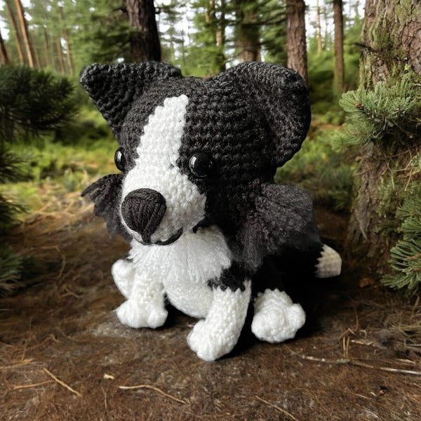Border Collie Dog Amigurumi Crochet Pattern - Etsy