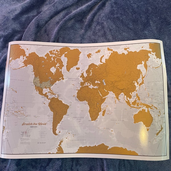 Scratch off Map Poster - Most Detailed World Map, Gift for Him, Gift ...