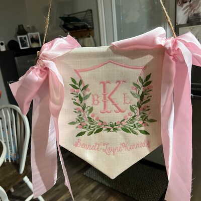 Monogrammed Simple Bow Burp Cloth or Bib - Etsy