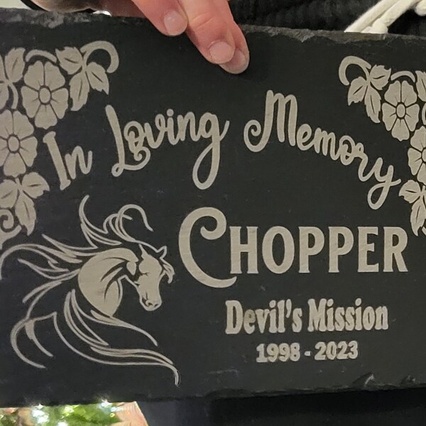 Pet Cat in Loving Memory Memorial Garden Slate Hanging Tree Sign for a ...