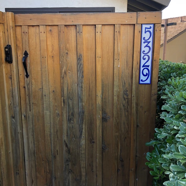 3 1/2 Inch Wide Number Sign for Post Vertical Ceramic House Numbers ...