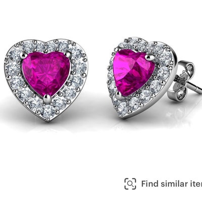 DEPHINI Green Jewellery Set Heart Earrings & Necklace Sterling Silver ...