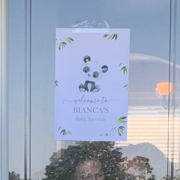 Panda Welcome Sign Baby Shower Birthday Signage Editable Template ...
