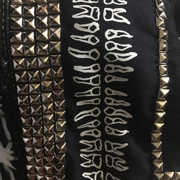 Teeth Patch, Print on Black Cotton Canvas, Occult Patch, Jaw Patch ...