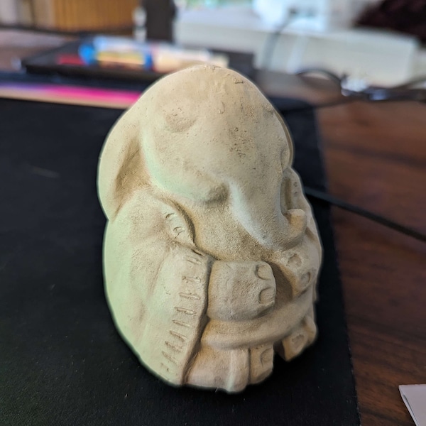 ZEN MEDITATING ELEPHANT (size & Color Options): Solid Stone Sculpture ...