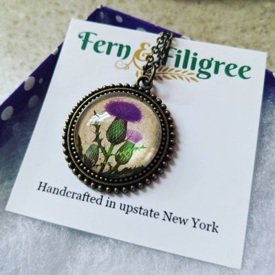 Scottish Thistle Necklace Gift for Women Milk Thistle Jewelry Handmade ...