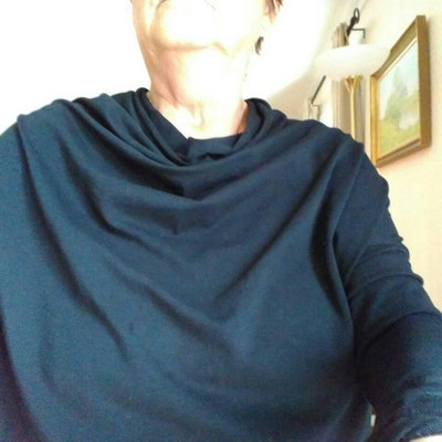 Muted Blue Top / Blue Loose Top / Oversized Long Sleeved - Etsy