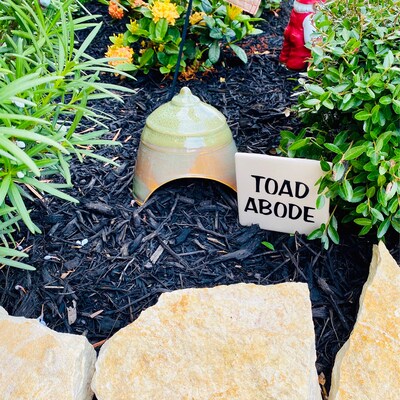 Toad Abode Funny Garden Sign Toad House Garden Sign Cute Gift for ...