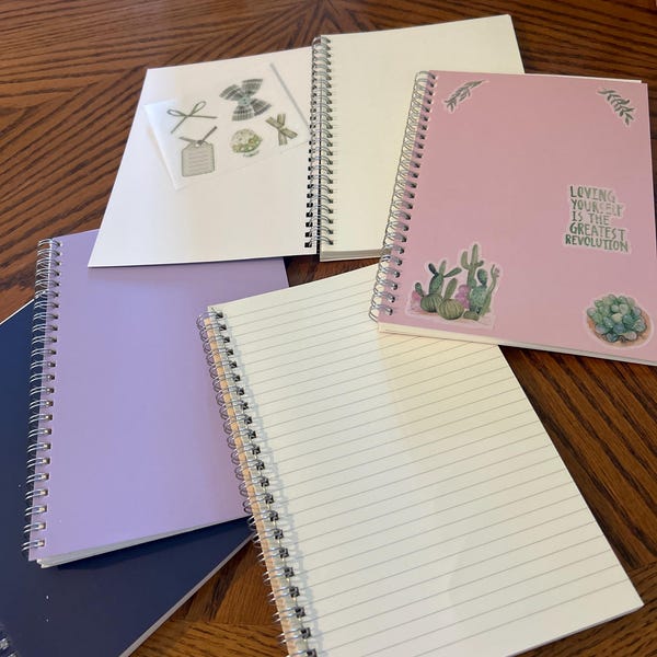 Set of 5 Pastel Spiral Notebook | Colorful Spiral Notebook | 80 Pages ...