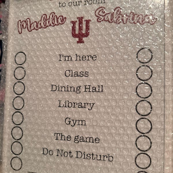 College Dorm Door Sign Dry Erase Board | Roommate Message Board ...
