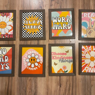 Groovy Retro Classroom Poster Set of 8 Printable Digital - Etsy Canada