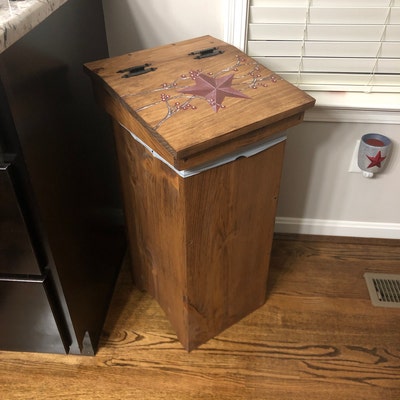 Trash Bin,wooden Trash Bin,trash Container,primitive Decor,rustic Decor ...