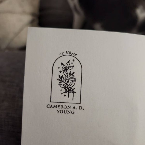 Ex Libris Stamp | Book Stamp Personalized | Floral Library Stamp ...