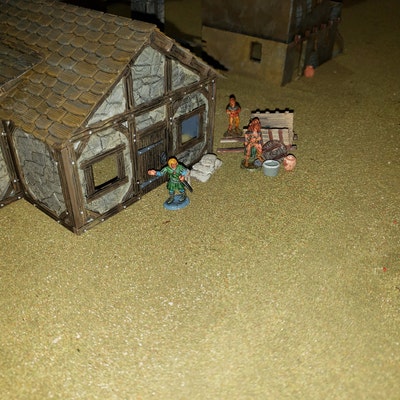 Dnd Small STONE House Village Tabletop Terrain Miniature RPG D&D ...