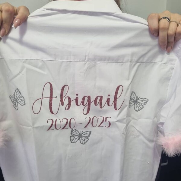 Pink Girly Style Leavers Shirts | Personalised School Leavers 2025 ...