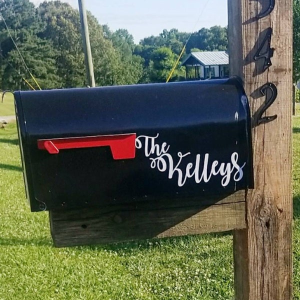 Set of 2 Personalized Mailbox Name Decal - Last Name Mailbox Sticker ...