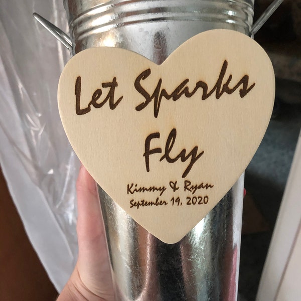 Wedding Sparklers Holder Galvanized Bucket- Let Sparks Fly- Wedding ...