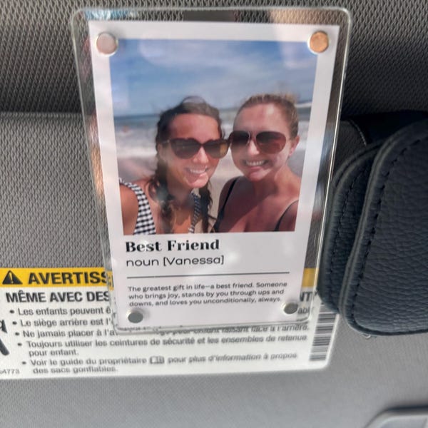 Best Friend Gift Custom Car Visor Photo Clip Thoughtful Friendship Gift ...